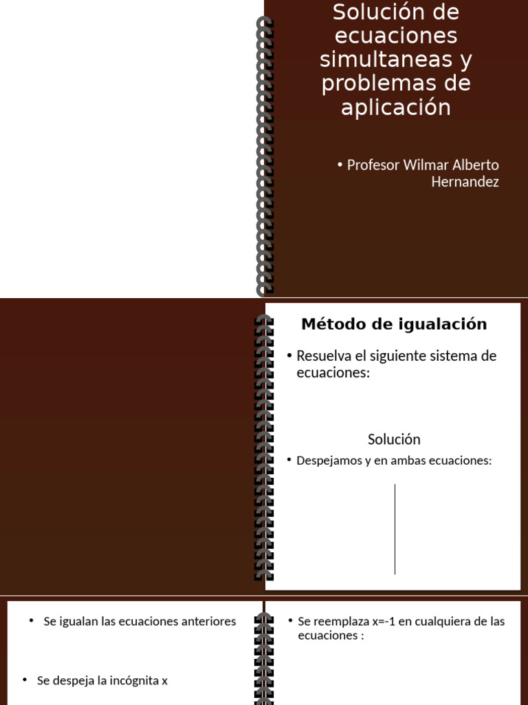 Ecuaciones Simultaneas | PDF | Ecuaciones | Sistema de ecuaciones lineales