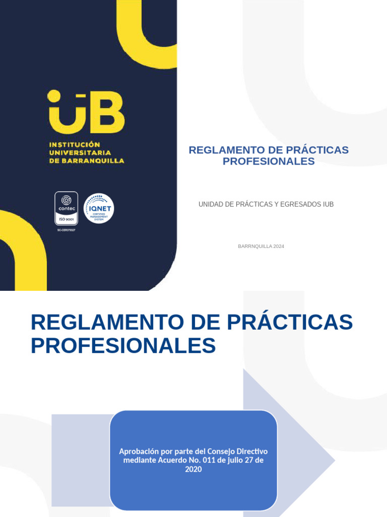 Reglamento Prácticas IUB 2024 | PDF | Salario | Business