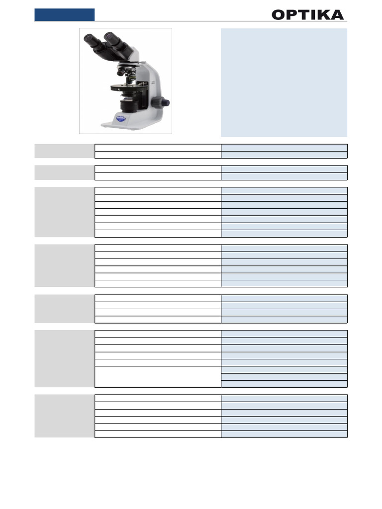 OPTIKA_B-150P-BRPL_Technical_Datasheet_EN | PDF | Optics | Light