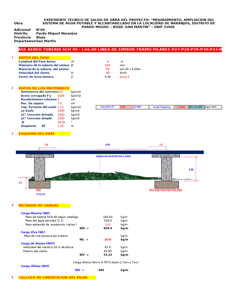 Pase Aereo Pilares h=5.56 p27 p8 p29 p30 p33 p39 | PDF | Plomería | Arquitectura
