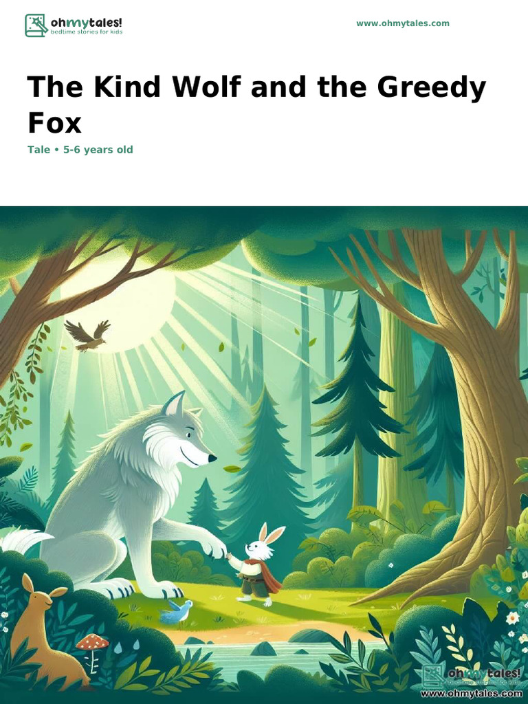 The Kind Wolf and The Greedy Fox | PDF