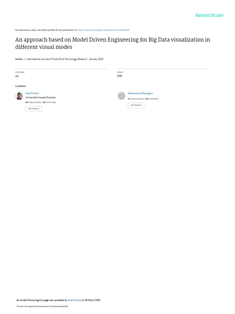 An Approach Based On Model Driven Engineering For Big Data Visualization in Different Visual ...