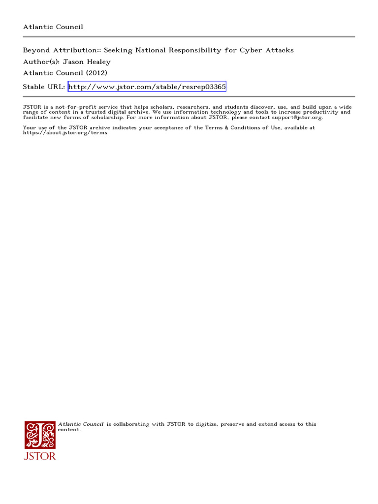 Cyber Attack Attribution and Responsibility | PDF | Cyberwarfare | Security