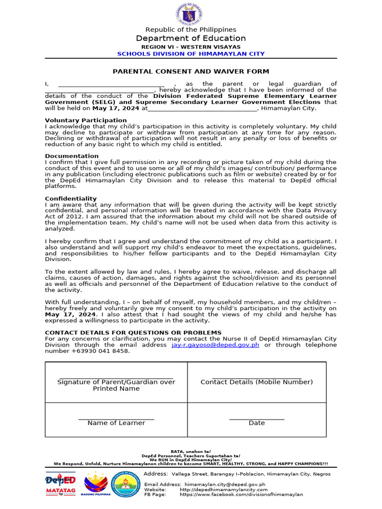 Parent Consent Waiver | PDF