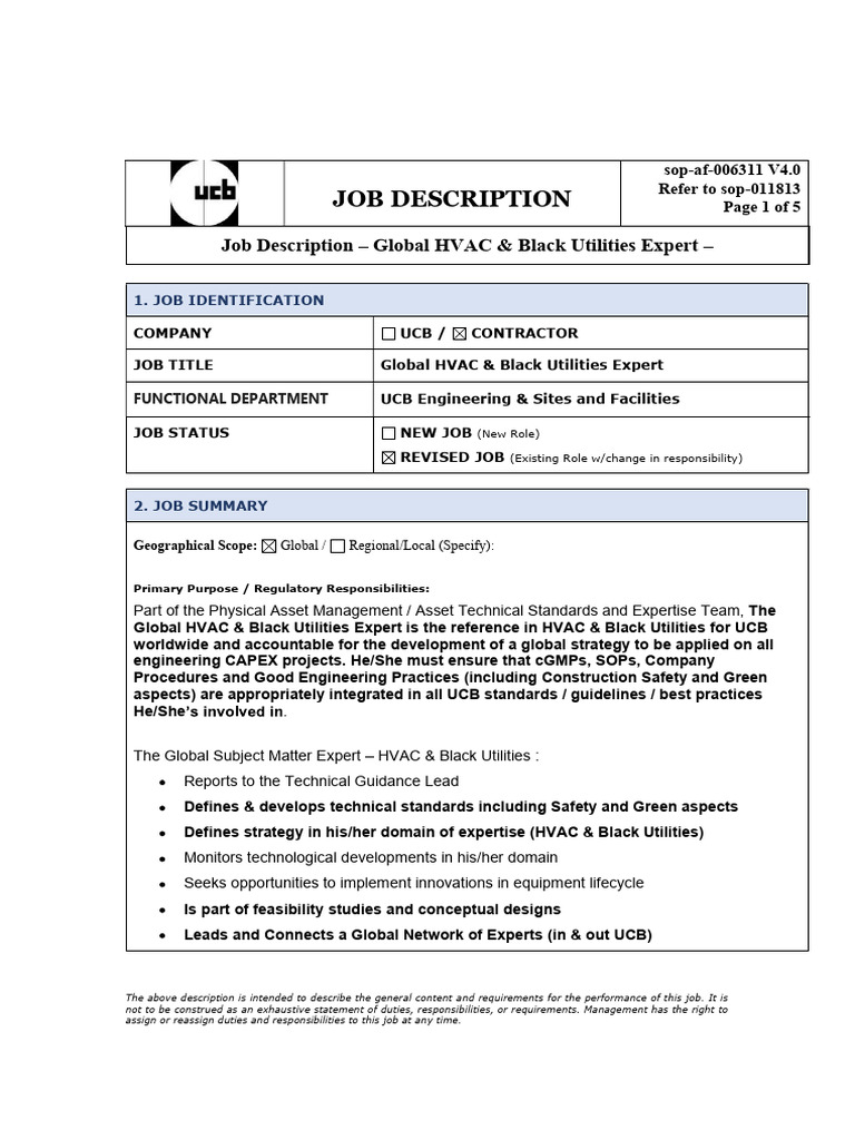 Global HVAC & Black Utilities Expert Job | PDF | Expert | Engineering