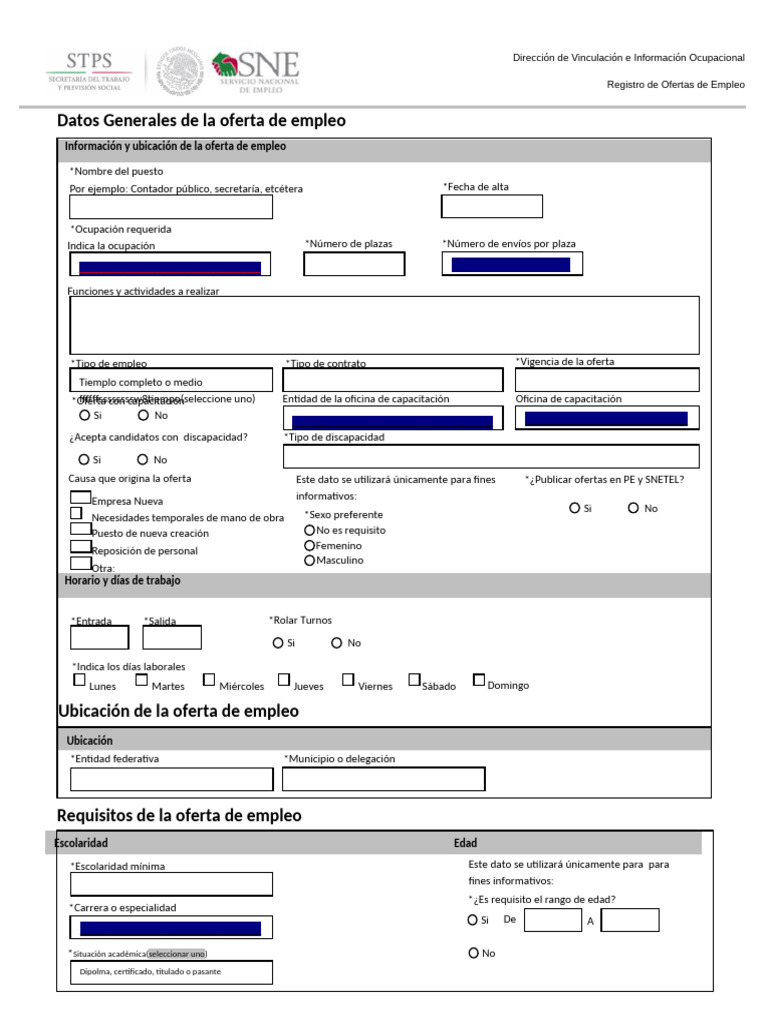 Registro de Vacante SIISNE 2016 | PDF