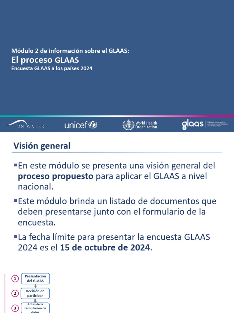 Proceso GLAAS 2024: Guía y Cronograma | PDF | Recopilación de datos ...