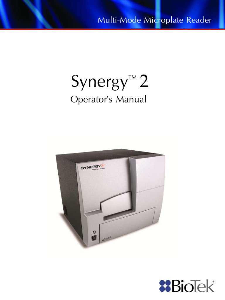 BioTek Synergy2 - Manual | PDF | Electromagnetic Interference ...