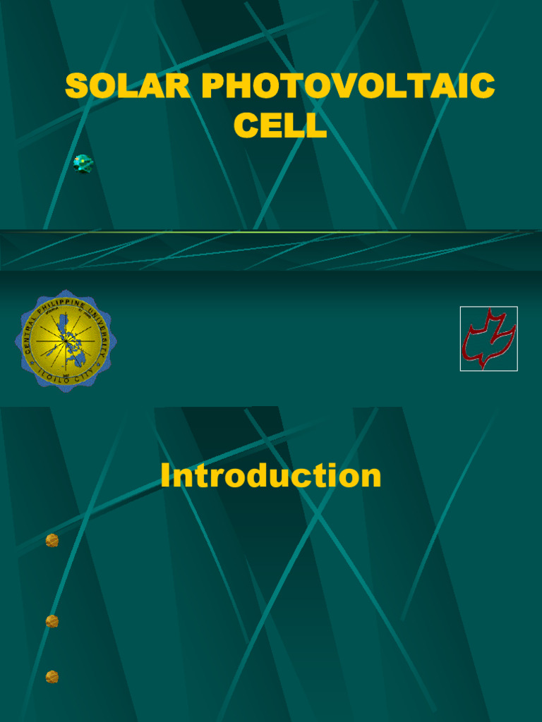 Chapter 15 Solar Photovoltaic Cell | PDF | Solar Panel | Solar Cell