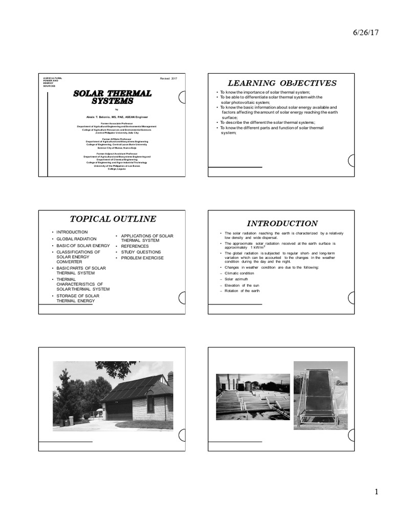Solar Thermal Systems Guide | PDF | Solar Energy | Mirror