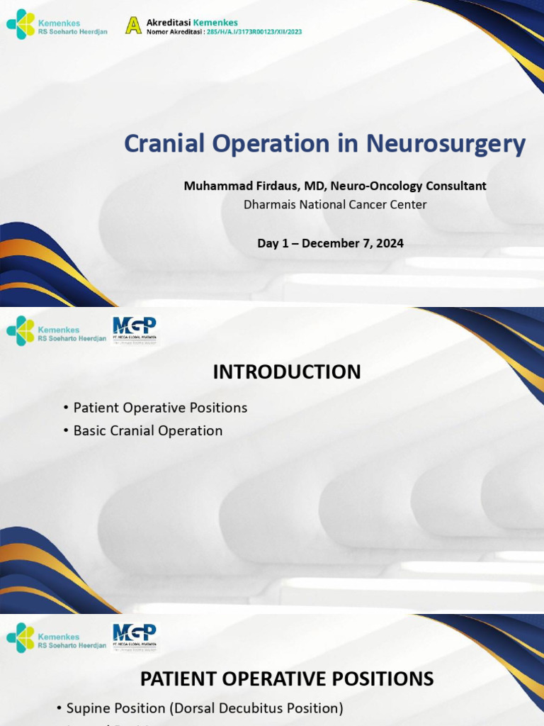 Cranial Operation in Neurosurgery: Muhammad Firdaus, MD, Neuro-Oncology ...