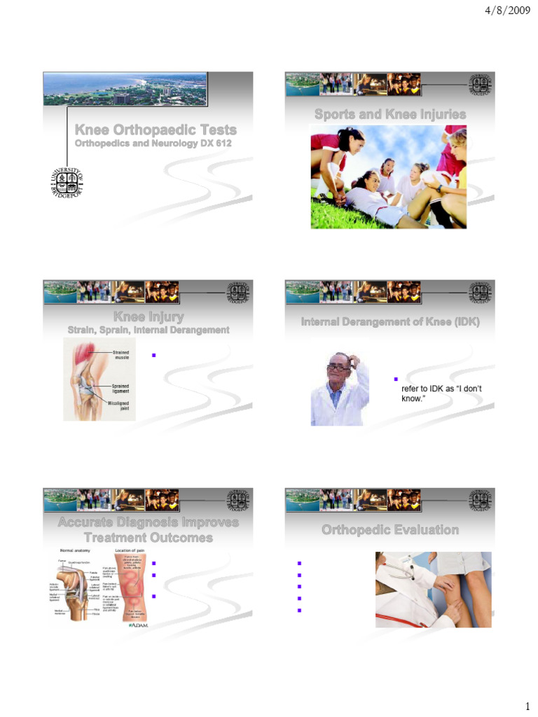 Knee Injury Diagnosis and Tests Guide | PDF | Knee | Anatomical Terms ...