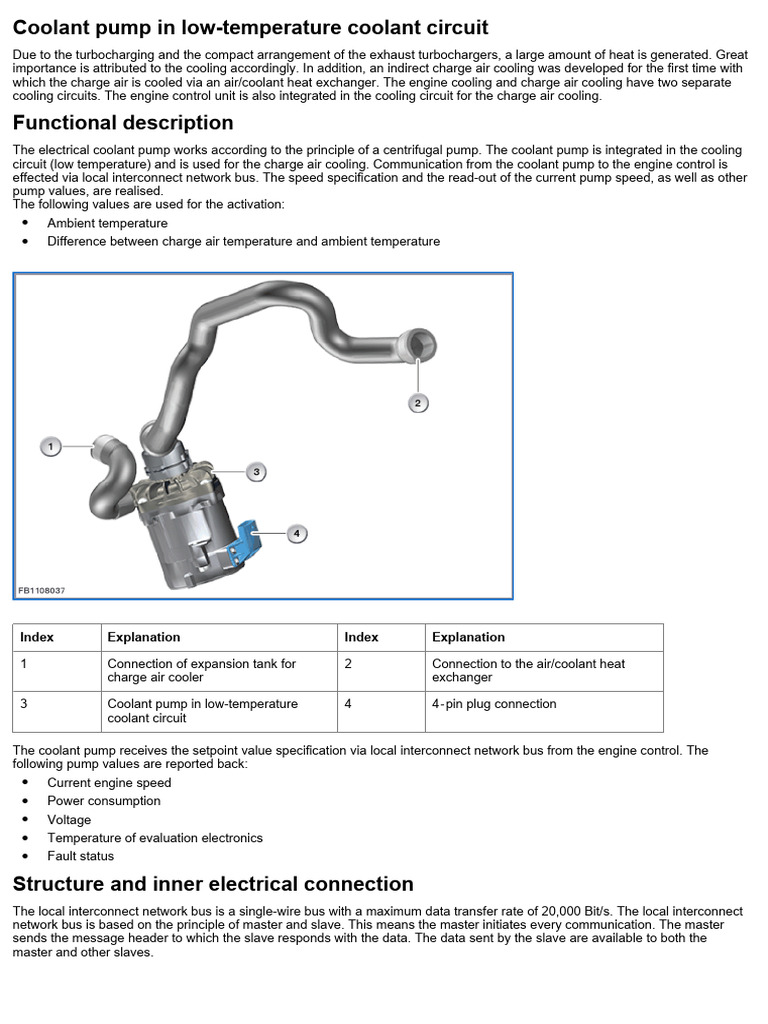 Low-Temperature Coolant Pump Overview | PDF | Pump | Engines