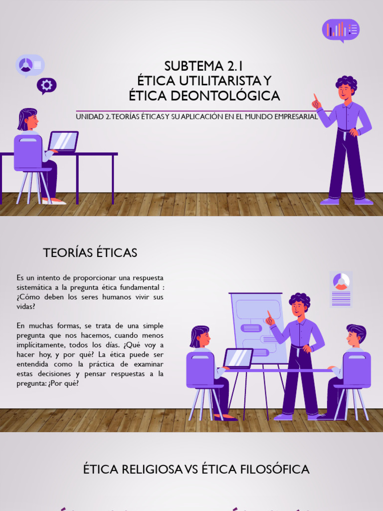 Presentacion Sub 2.1 Etica Deontologica y Etica Utilitarista | PDF | Utilitarismo | Derechos