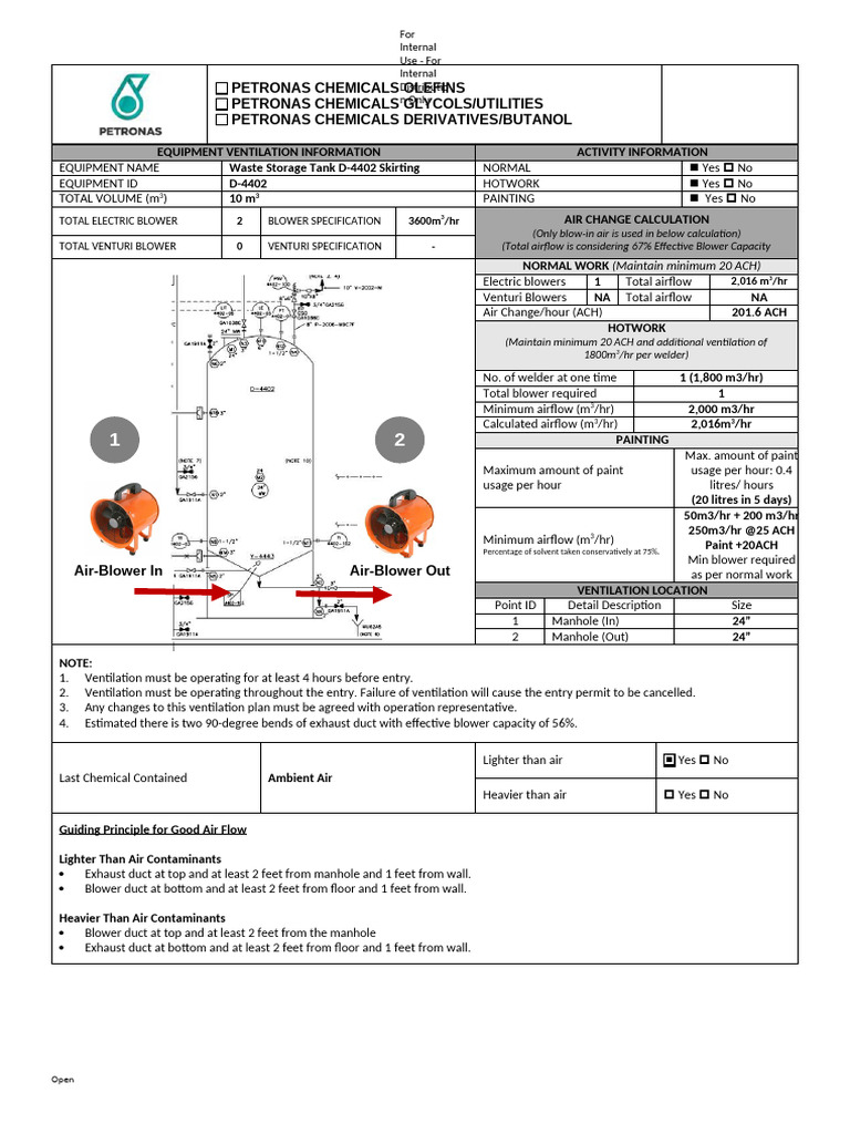 Ventilation Plan For Waste Storage Tank D-4402 Skirting (Revised) | PDF ...