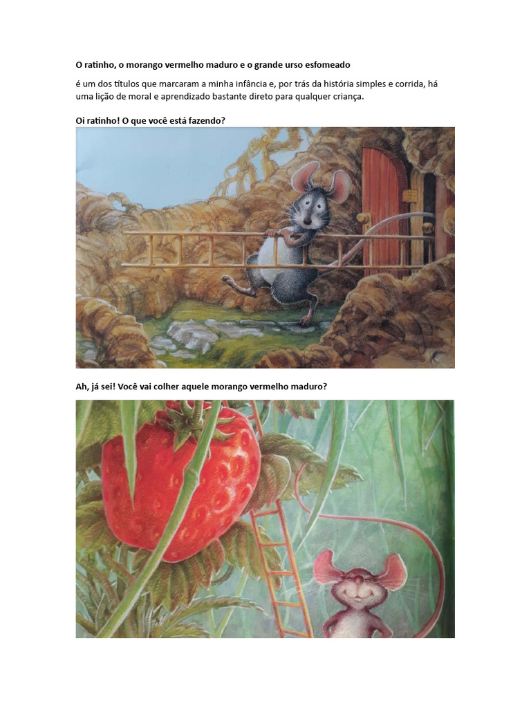 O Ratinho, o Morango Vermelho e o Grande Urso Esfomeado | PDF