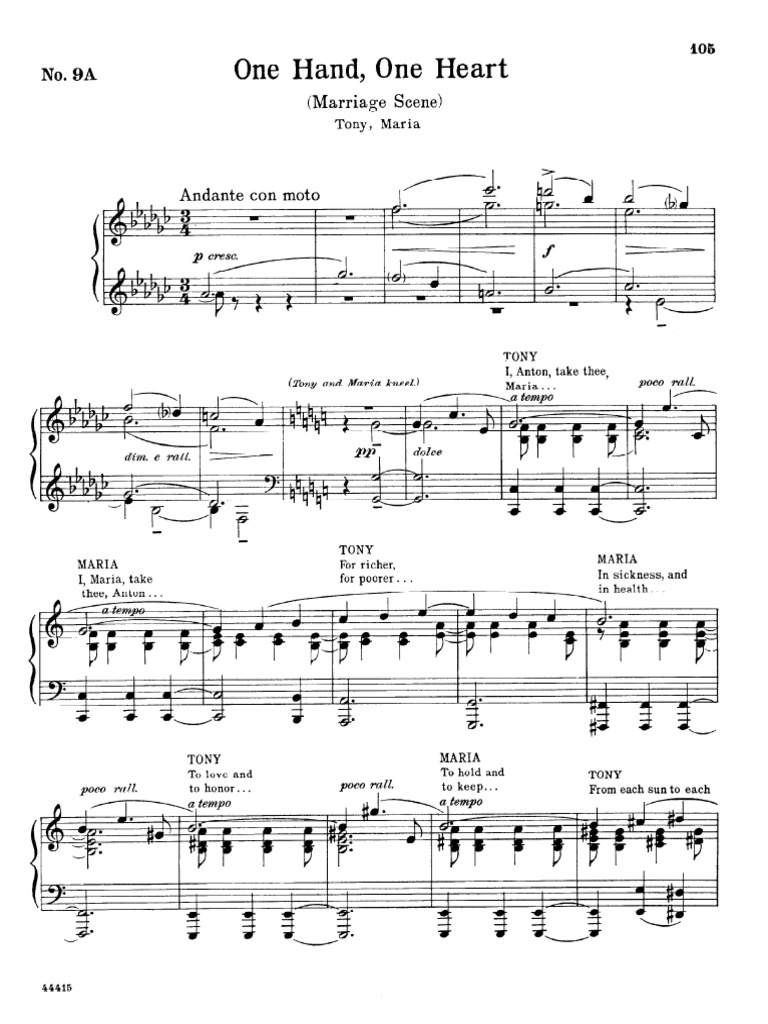 4 - West Side Story - One Hand, One Heart | PDF