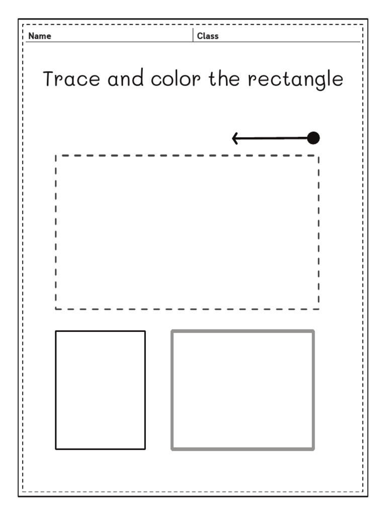 Trace and Color The Rectangle: Class Name | PDF