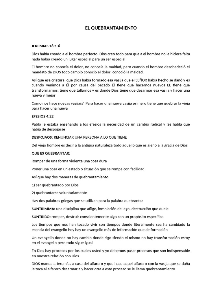 El Quebrantamiento: Transformación Espiritual | PDF | Orgullo | Pecado