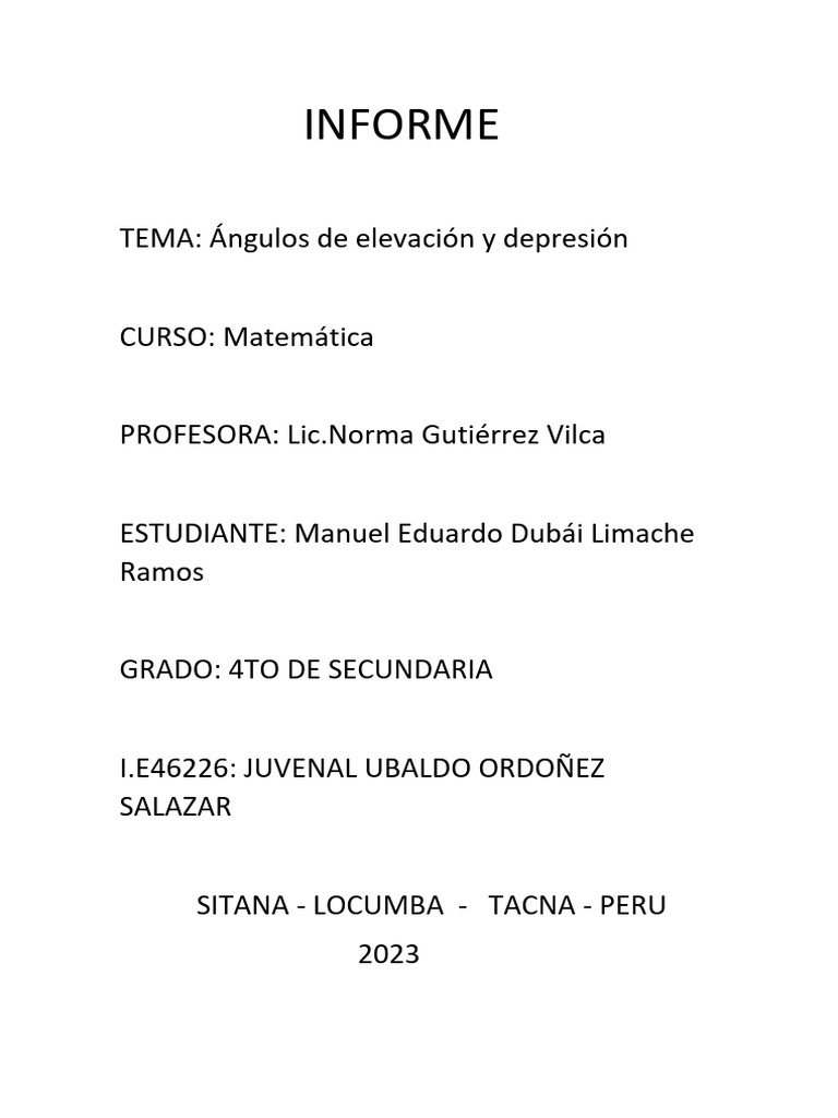 INFORME Caratula (Recuperado Automáticamente) | PDF