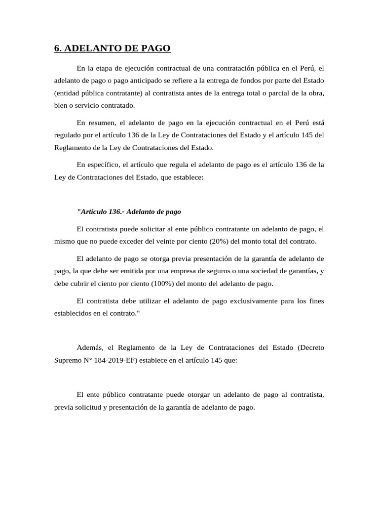 Adelanto de Pago | PDF