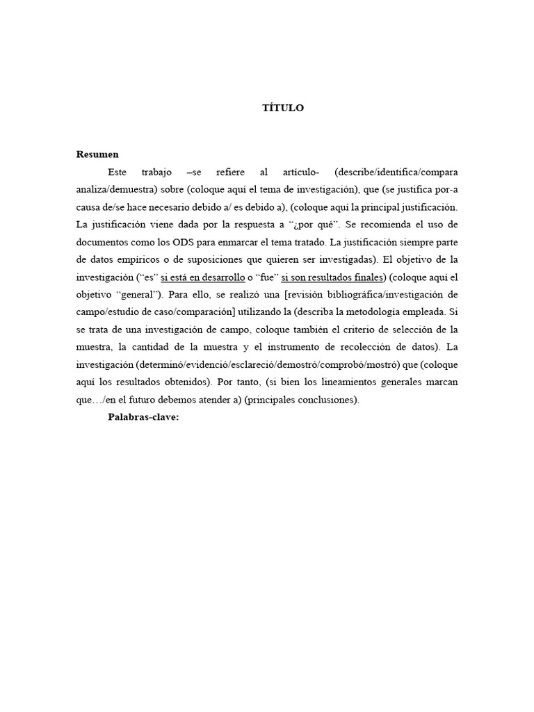 Modelo de resumen (2) | PDF | Caso de estudio | Cognición