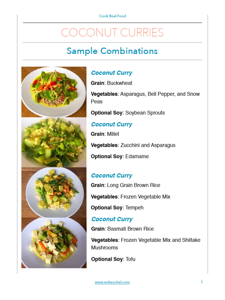 Coconut Curry Combinations Guide | PDF