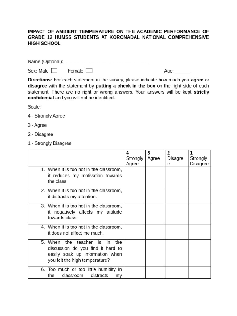 Group - 3 Pr2 Survey Questionaire Final | PDF | Classroom