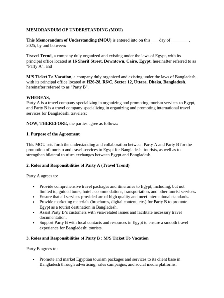 Memorandum of Understanding | PDF | Business | Private Law