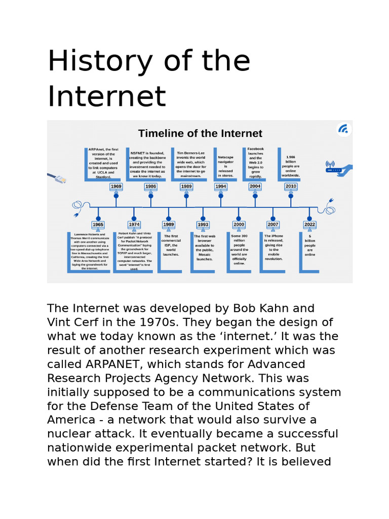 History of the Internet Development | PDF