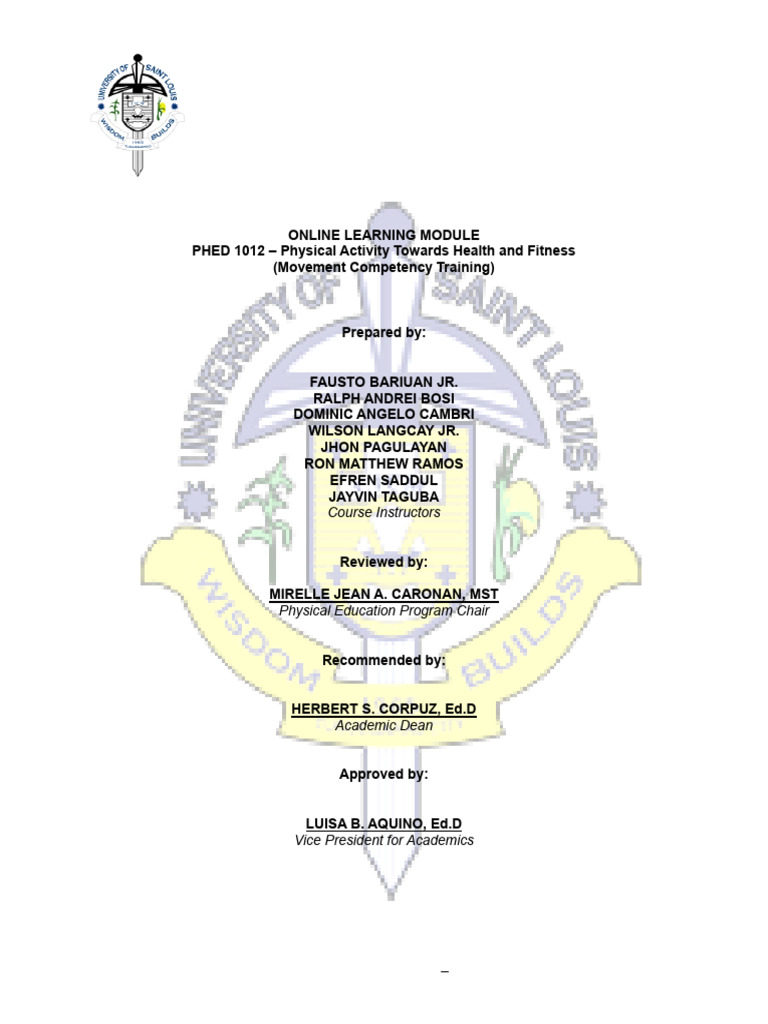 Phed 1012 Final Module 1 | PDF | Foods | Vitamin