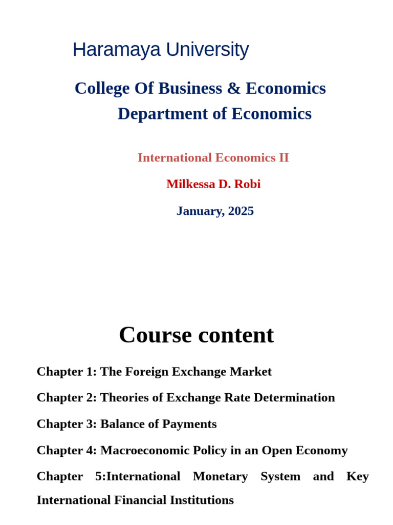 International Economics II Chapt 1& 2 | PDF | Exchange Rate | Foreign ...