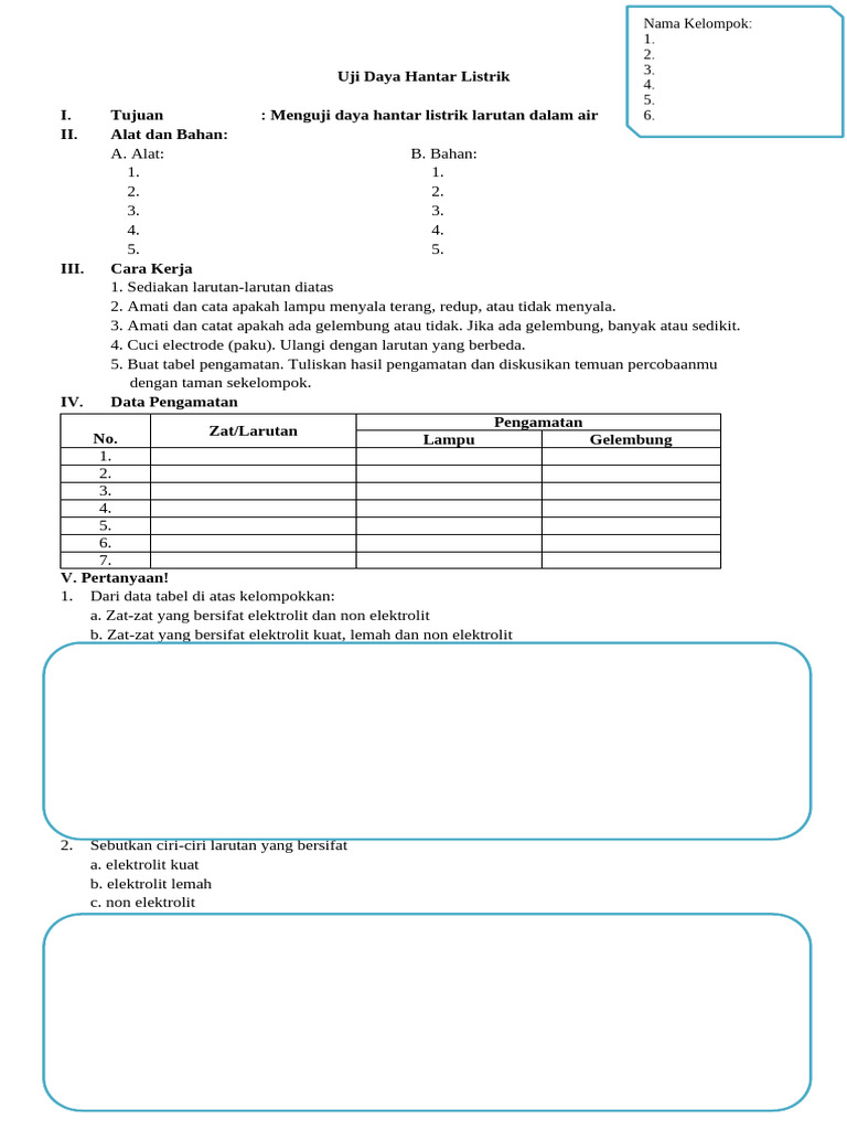 Laporan Praktikum Uji Daya Hantar Listrik | PDF