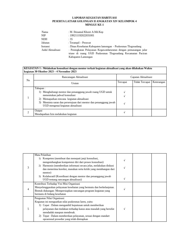 Peningkatan Pelayanan UGD Puskesmas Tlogosadang | PDF