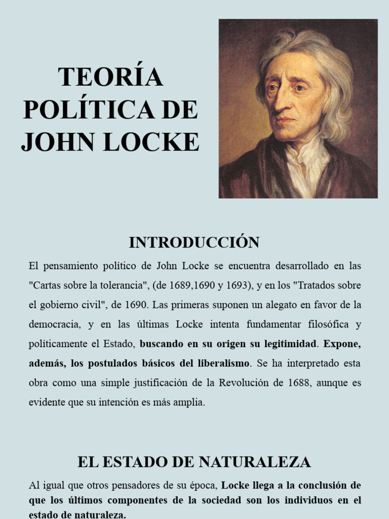 Teoría Política de John Locke: Estado y Propiedad | PDF | La Ley ...