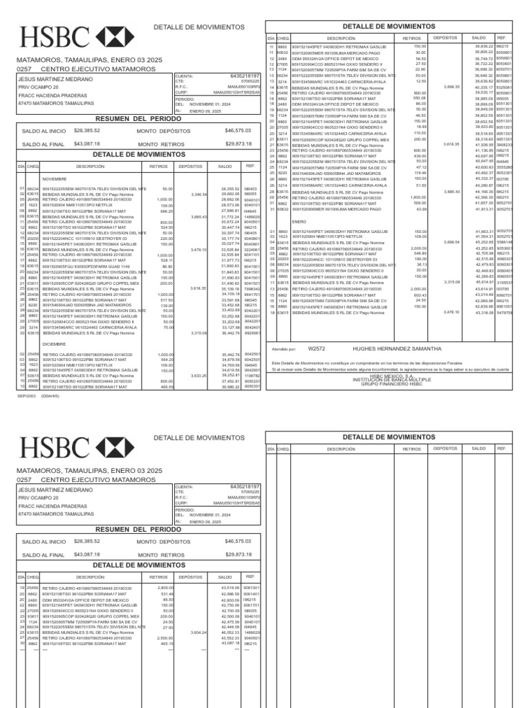 Estado de Cuenta Banco HSBC | PDF | Hsbc