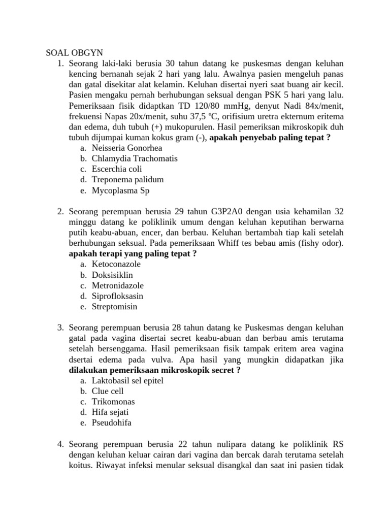 Soal Latihan Obgyn Bimo Jan 2022 | PDF