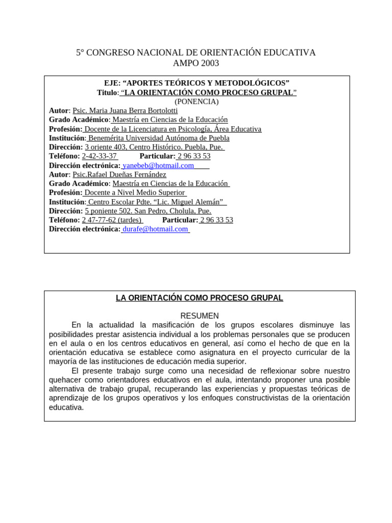 Orientación Educativa: Proceso Grupal | PDF | Aprendizaje | Enseñando