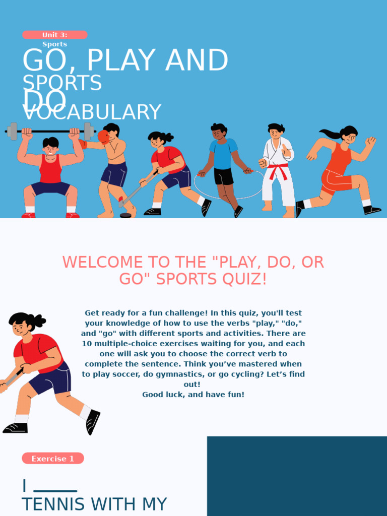 Sports Vocabulary Quiz: Play, Do, Go | PDF | Sports