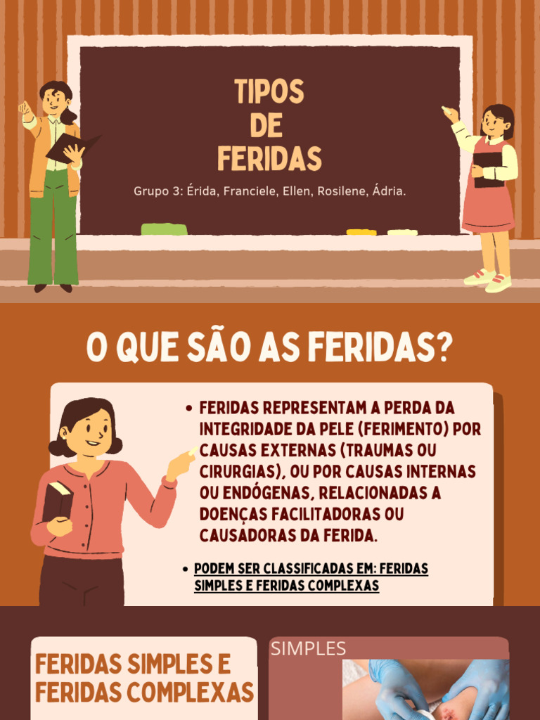 Apresentação Grupo 3. TIPOS DE FERIDAS - 20241015 - 233150 - 0000 | PDF
