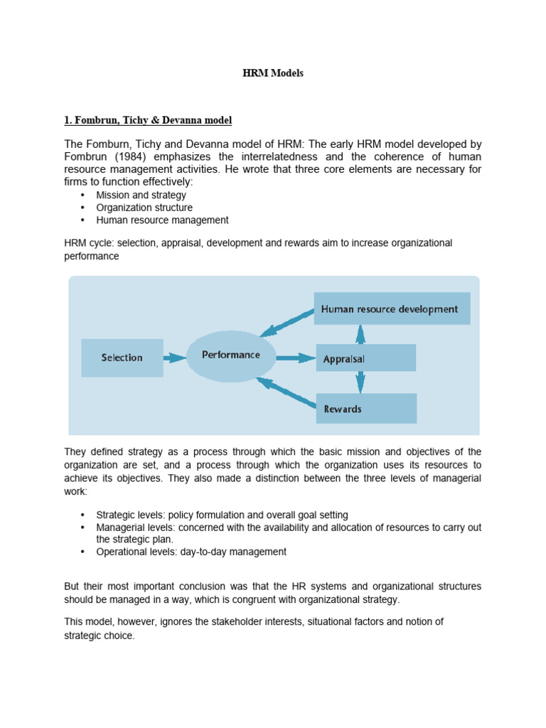 hrm-models | PDF | Human Resource Management | Strategic Management
