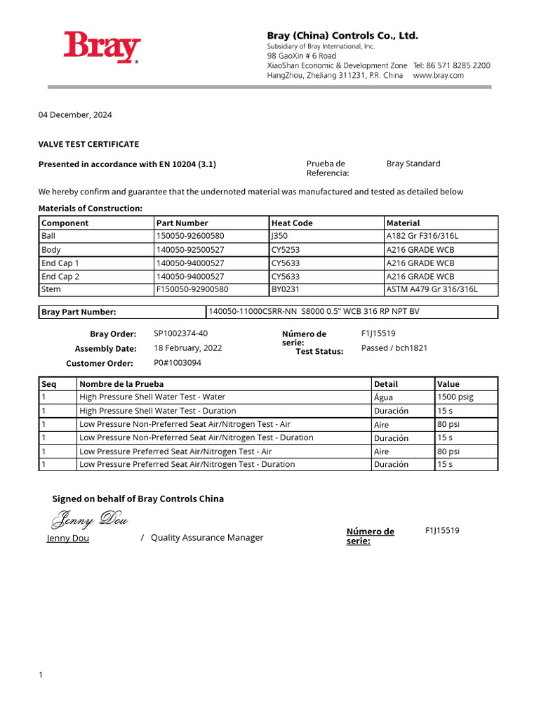 Assembly Report | PDF | Hydraulics | Pressure
