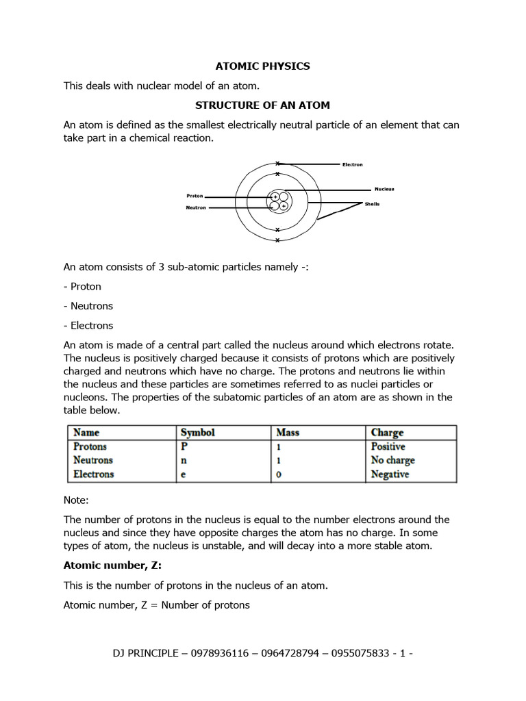 Understanding Atomic Physics and Radioactivity | PDF | Neutron | Atomic ...