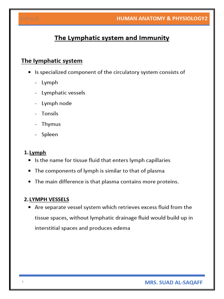 Lymphatic System Overview | PDF | Lymphatic System | Lymph