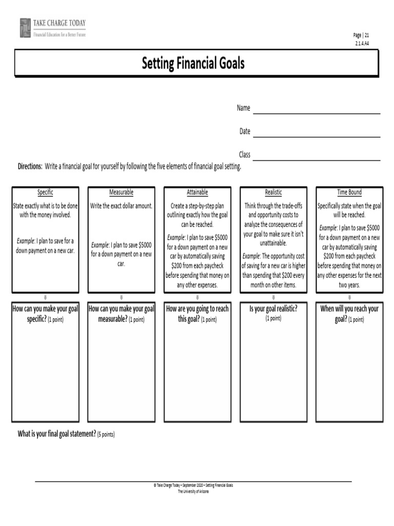 Setting Financial Goals | PDF | Economies
