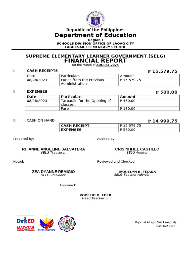 LG Montly Financial Report Sample Template | PDF