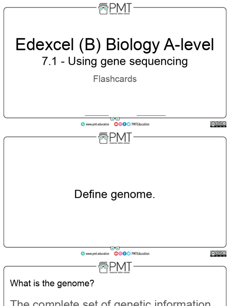 Flashcards - Topic 7.1 Using Gene Sequencing - Edexcel (B) Biology A ...