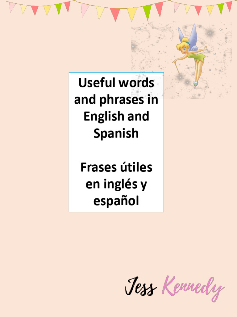Useful Words and Phrases in English and Spanish Frases Útiles en Inglés ...