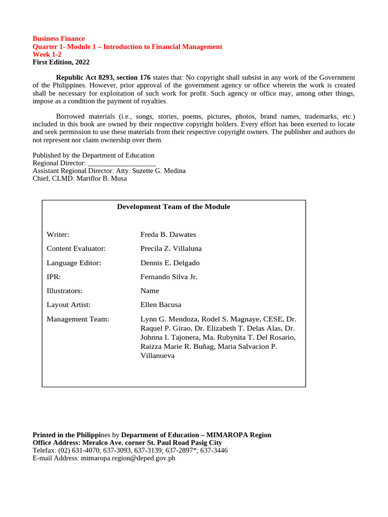 busfin-module 1 | PDF | Securities (Finance) | Stocks