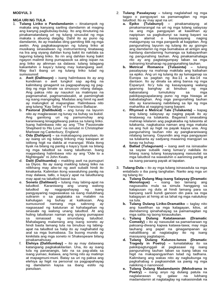 Uri NG Tula | PDF